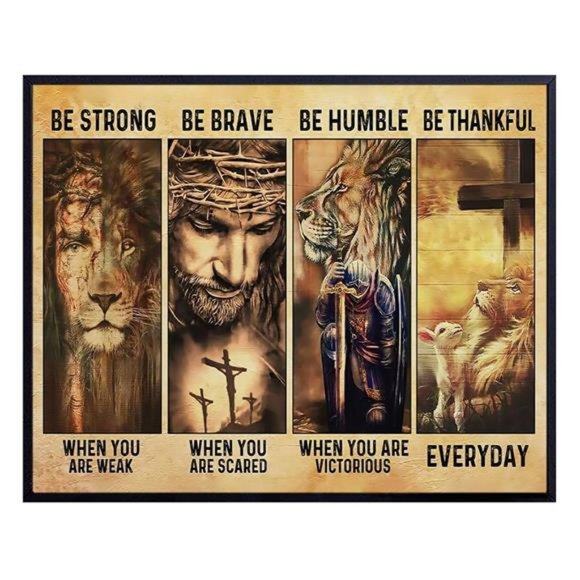 Wall Decor | Religious Christian Wall Art Be Strong Be Brave ...